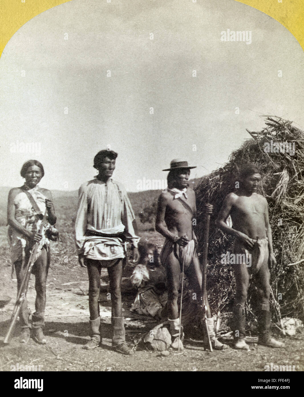 APACHE WARRIORS, c1873. /nGroup of young Coyotero Apache warriors near ...