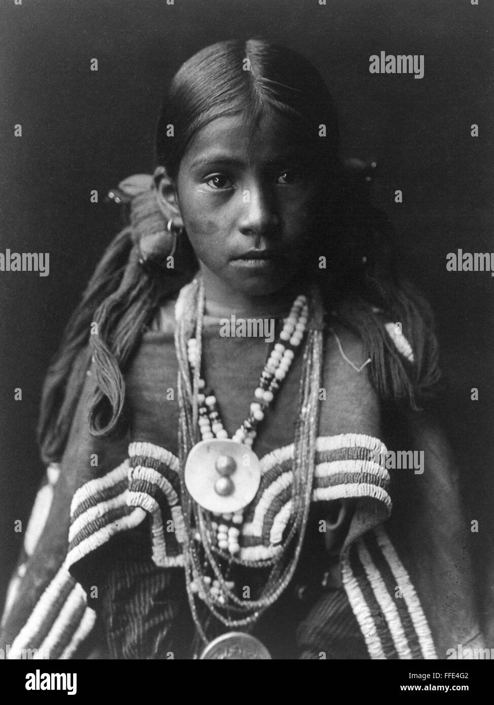 APACHE GIRL, c1905. /nA Jicarilla Apache girl in ceremonial dress ...
