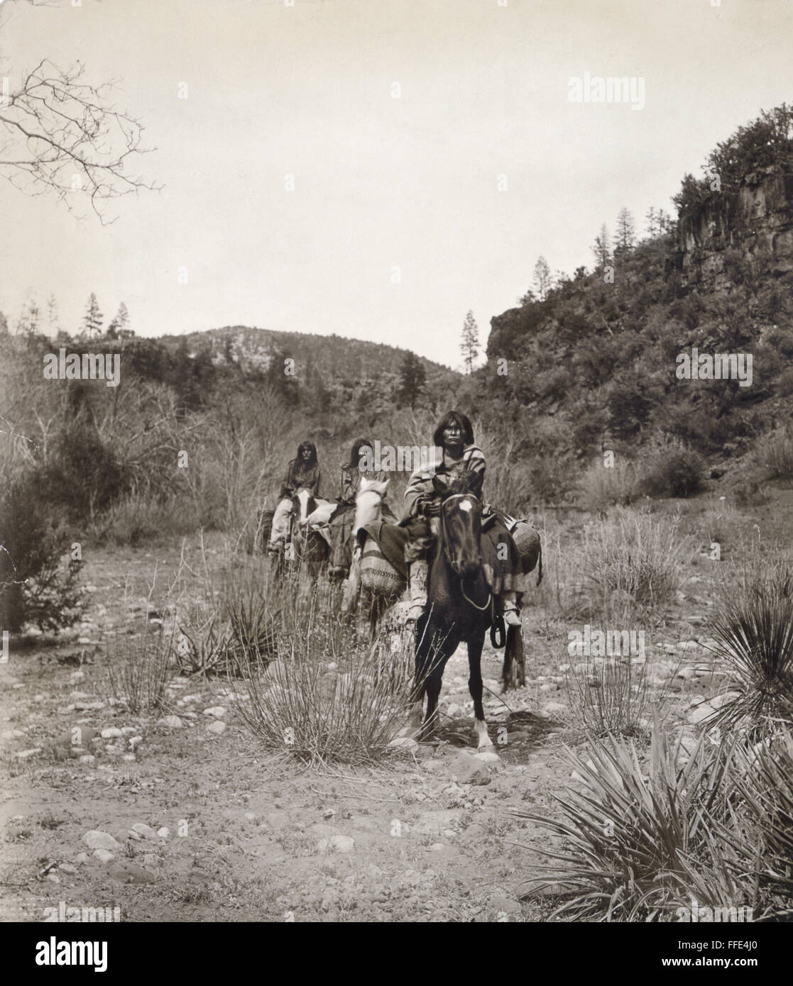 APACHE ON HORSEBACK, c1903. /nThree Apache men on horseback. Photograph ... APACHE ON HORSEBACK, c1903. /nThree Apache men on horseback. Photograph ...