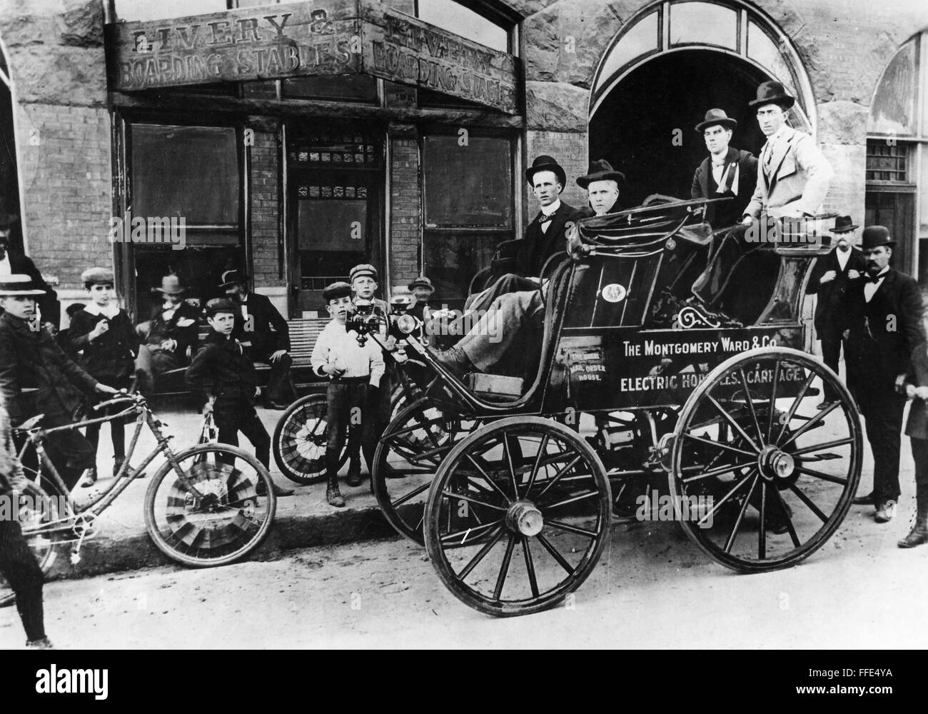 ELECTRIC AUTOMOBILE, 1897. /nMontgomery Ward's 'Horseless Carriage ...