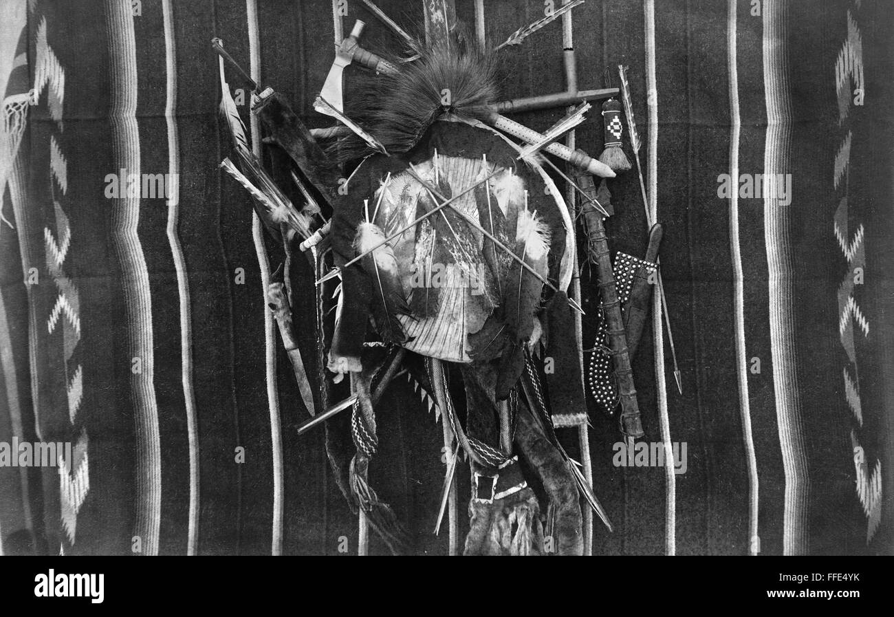 NATIVE AMERICAN SHIELD. /nKiowa of Comanche shield adorned with ...