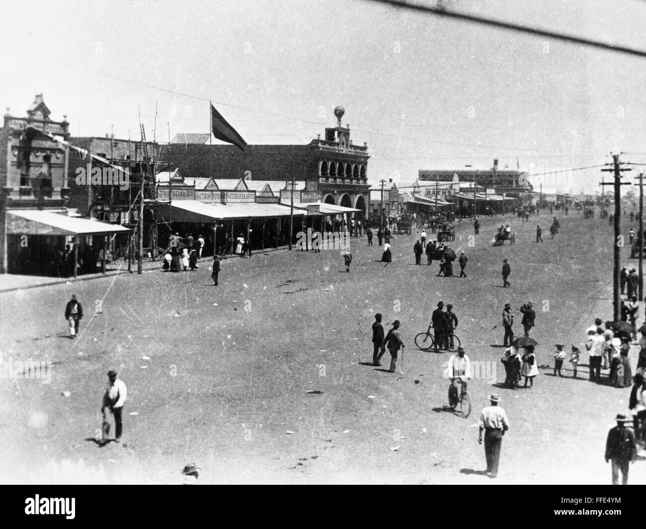 AUSTRALIA: GOLD RUSH, 1895. /nBayle Street in the town of Coolgardie ...