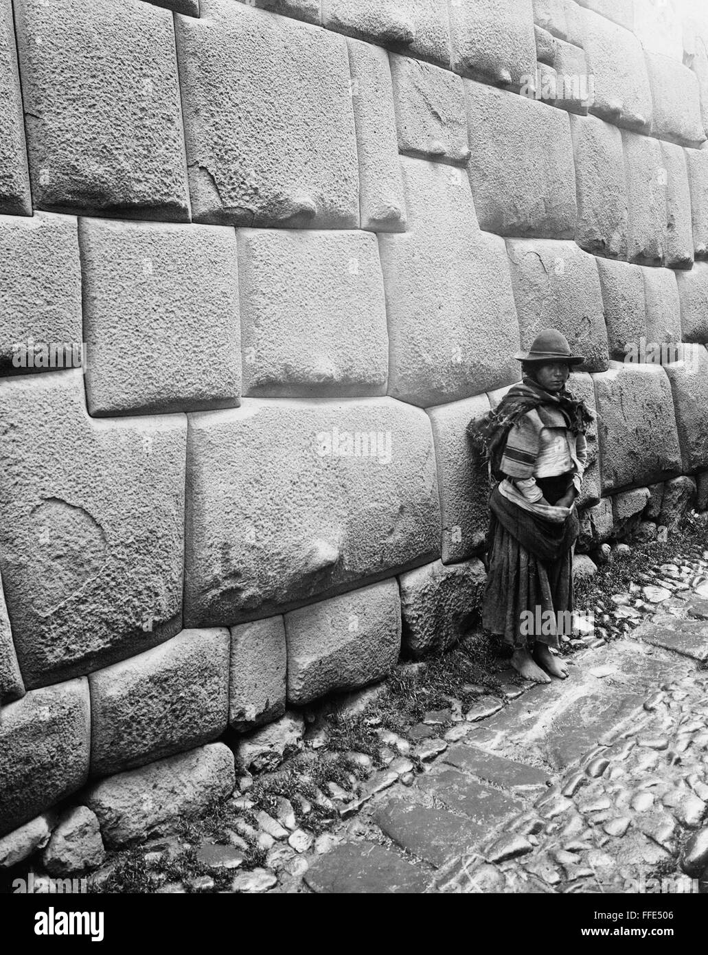 PERU: NATIVE AMERICAN, c1907. /nA Native American standing beside an ...