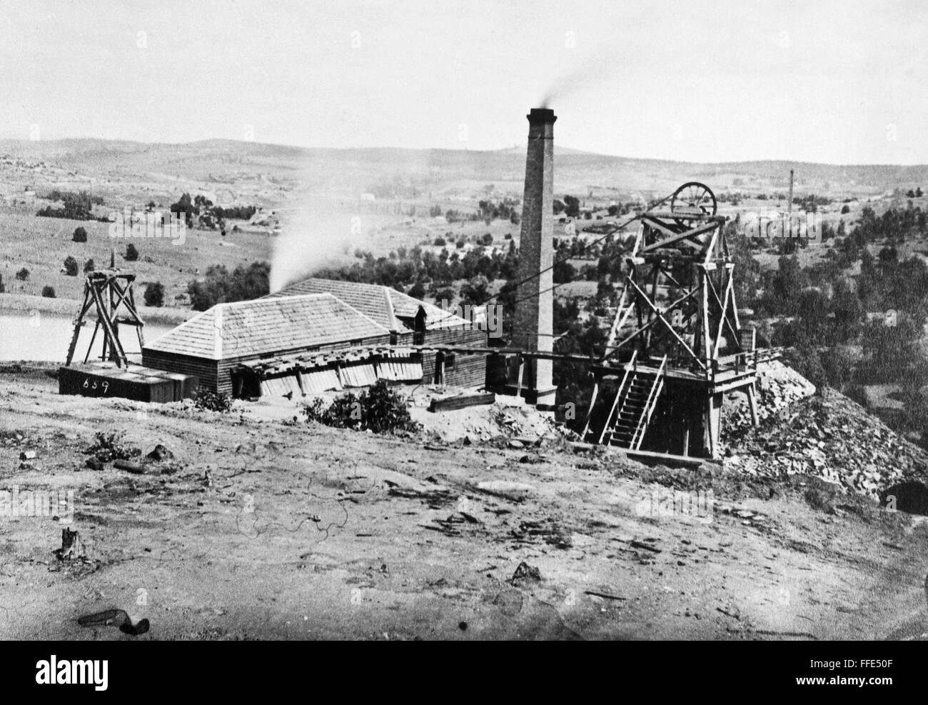 AUSTRALIA: GOLD MINE. /nA gold mine photographed during the gold rush ...