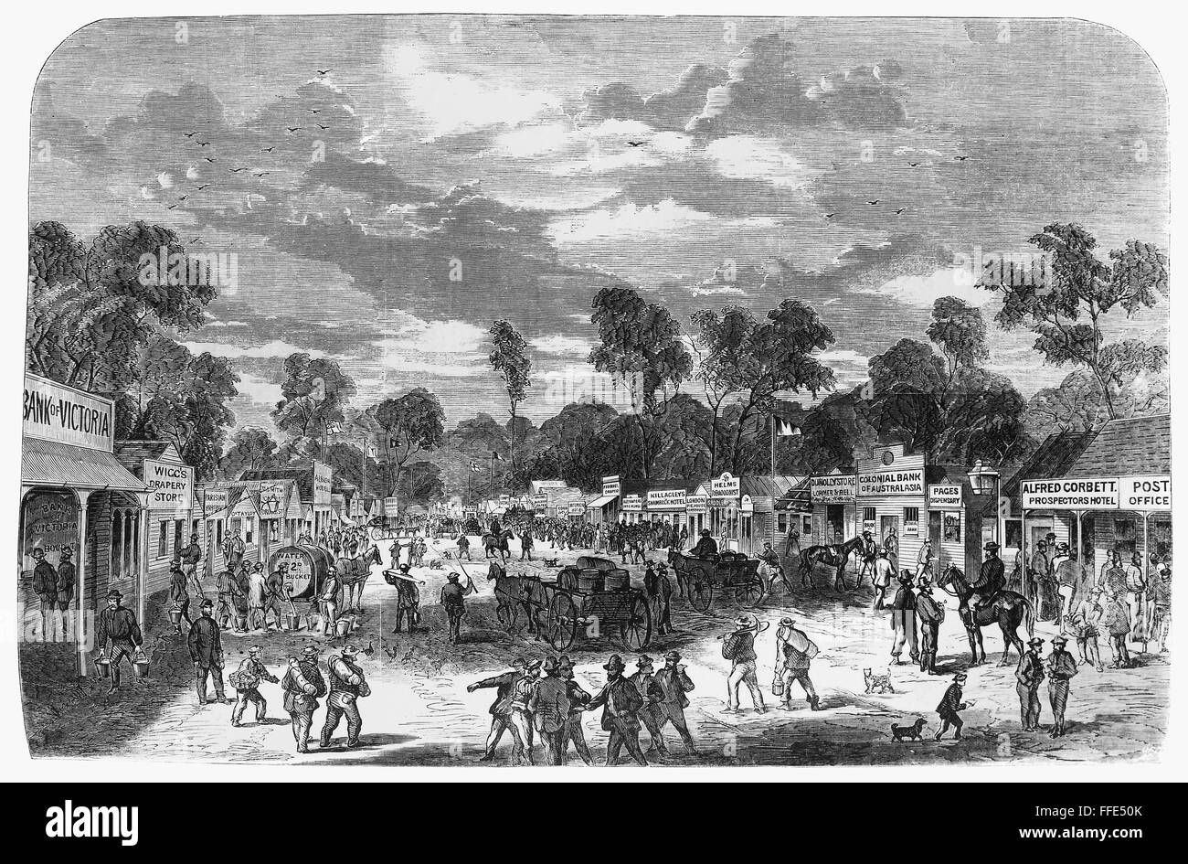 AUSTRALIA: GOLD RUSH, 1869. /nMain Street in the mining town of Spring ...