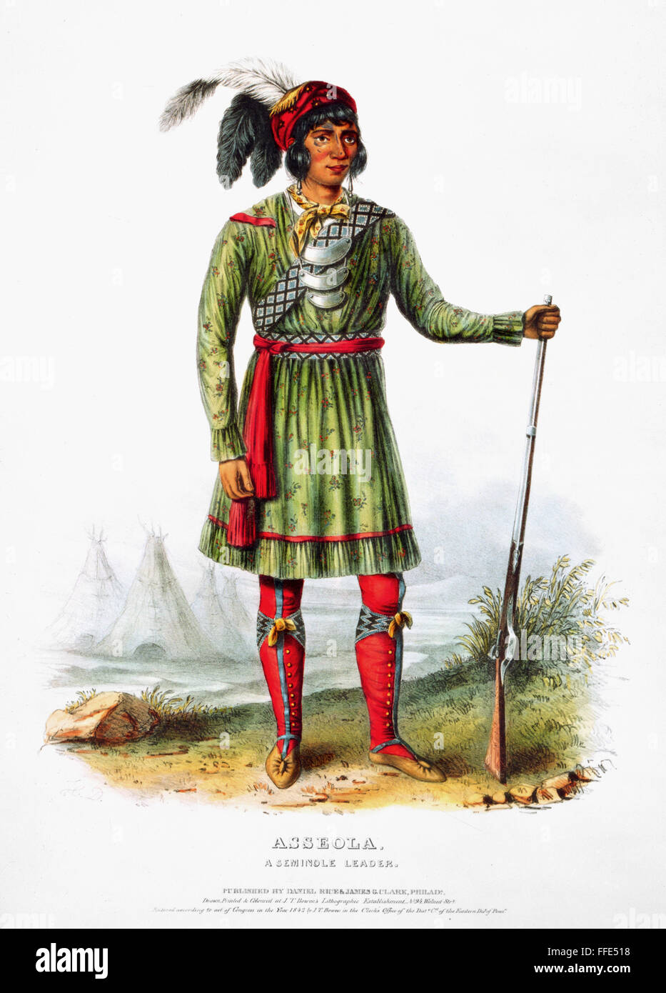 OSCEOLA (c1804-1838). /nSeminole Native American leader. Lithograph ...