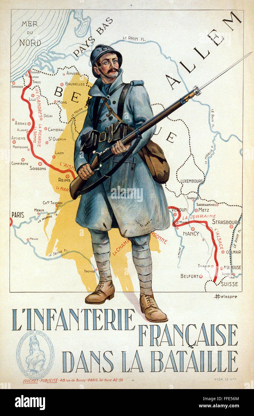 WORLD WAR I: FRENCH POSTER. /n'The French Infantry in Battle ...