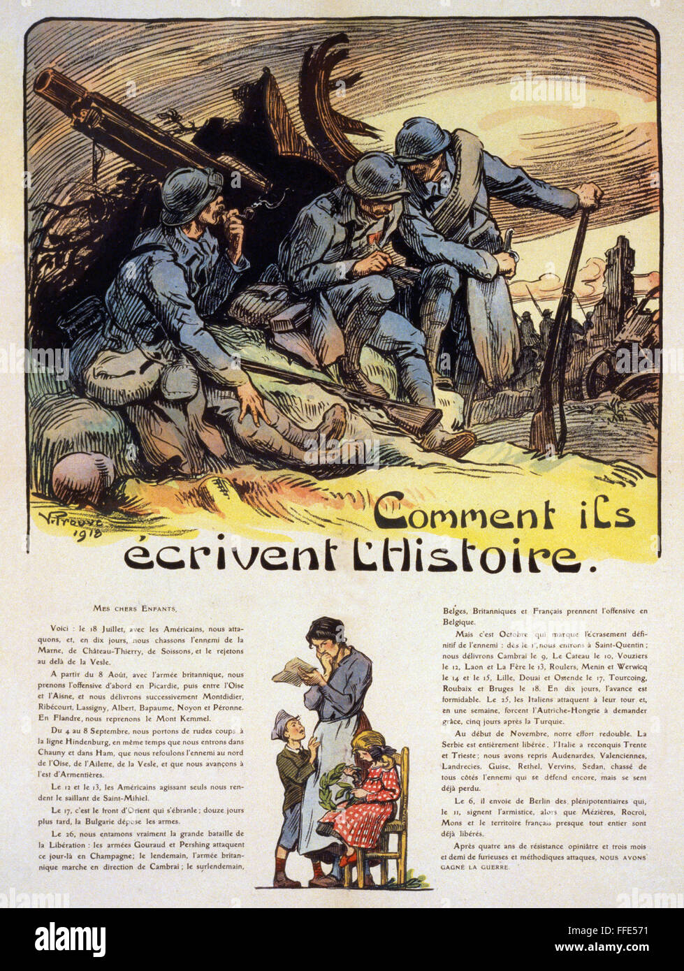 WORLD WAR I: FRENCH POSTER. /n'How the Soldiers Write History.' French ...