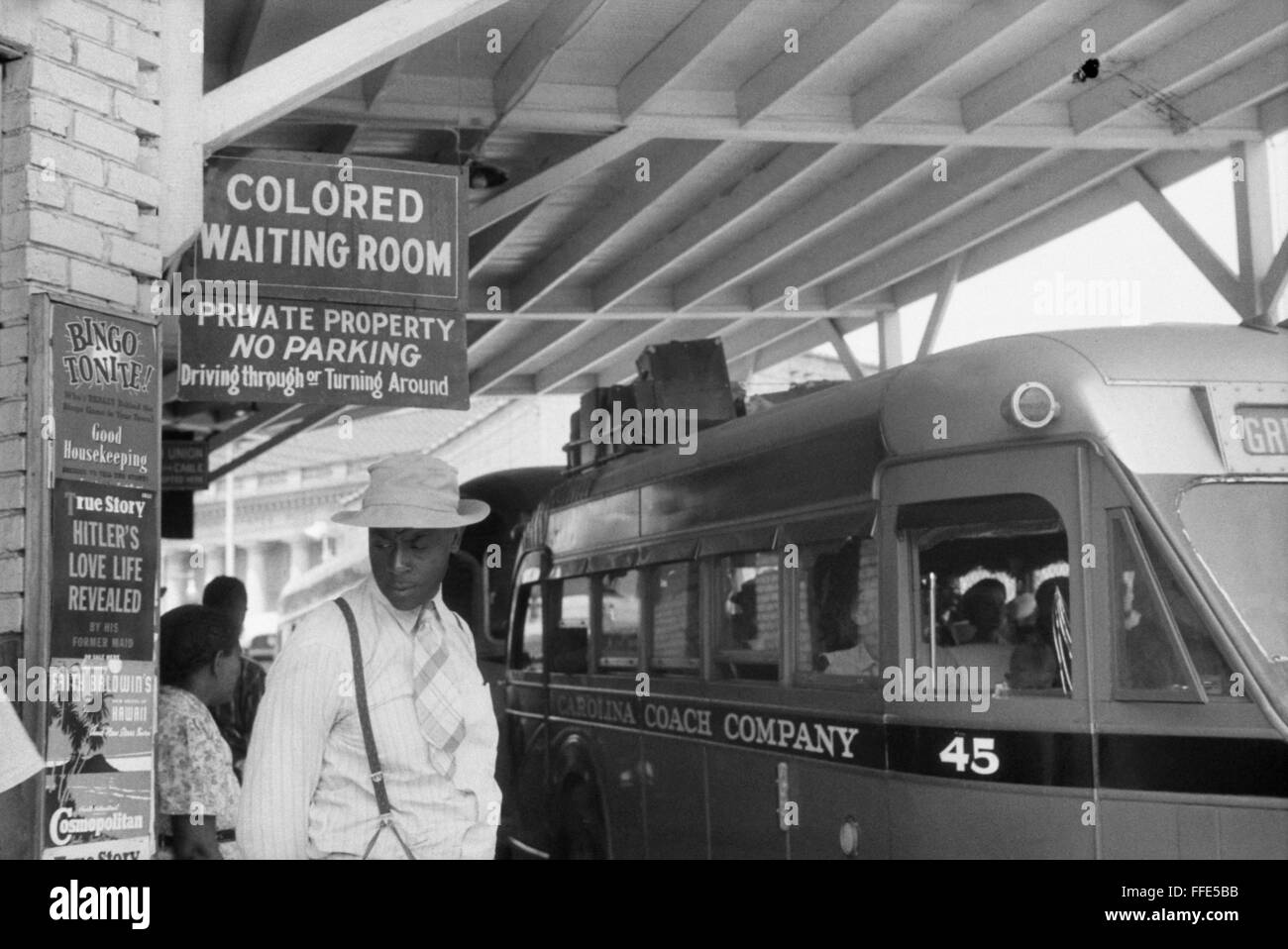 SEGREGATED BUS STOP, 1940. /nScene at a segregated bus stop in Durham ... SEGREGATED BUS STOP, 1940. /nScene at a segregated bus stop in Durham ...