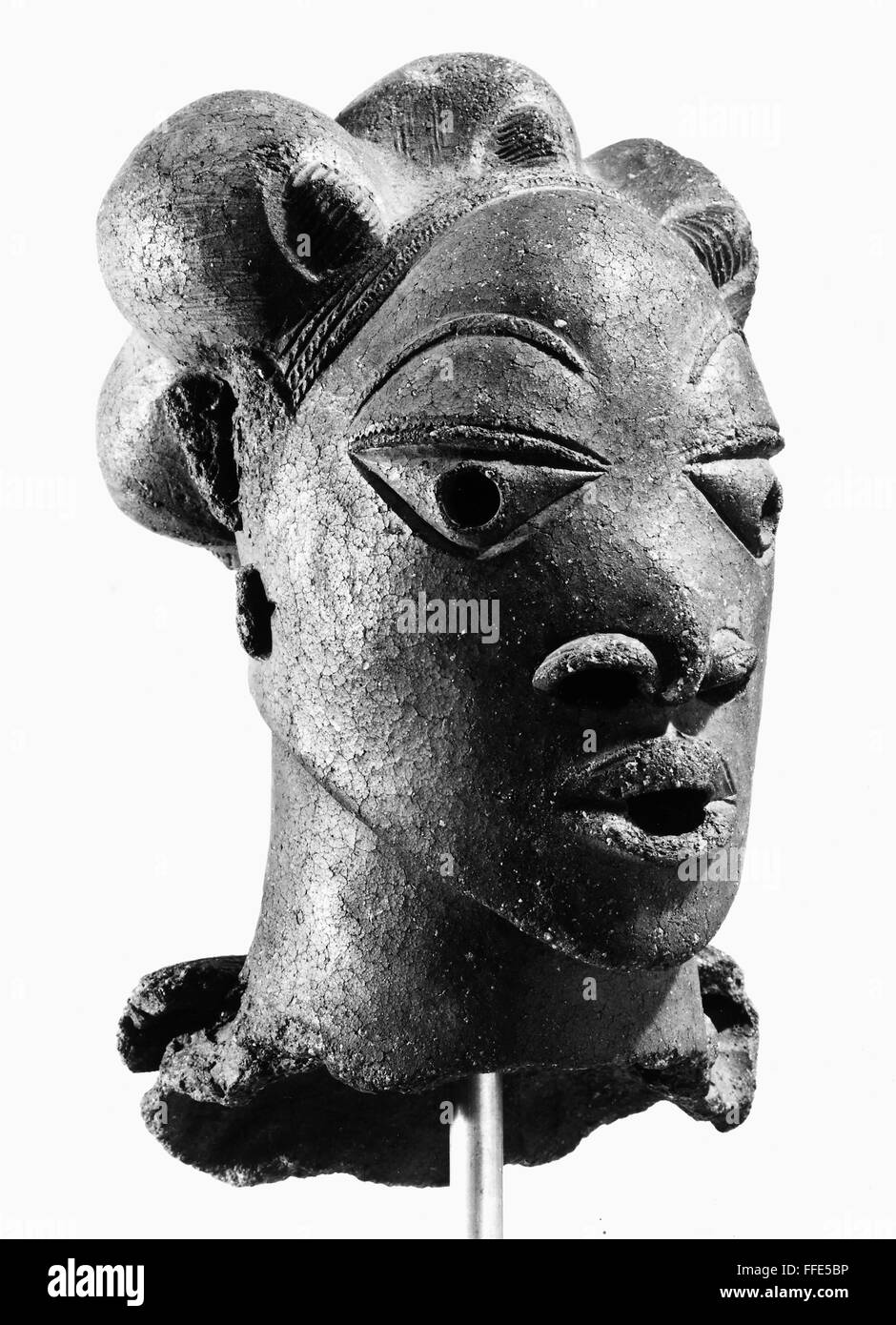 NIGERIA: NOK SCULPTURE. /nTerracotta head, northern Nigeria, 500 B.C ...