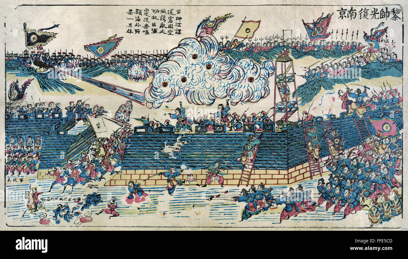 SINO-JAPANESE WAR, 1895. /nJapanese soldiers storming a fort, engaging ...