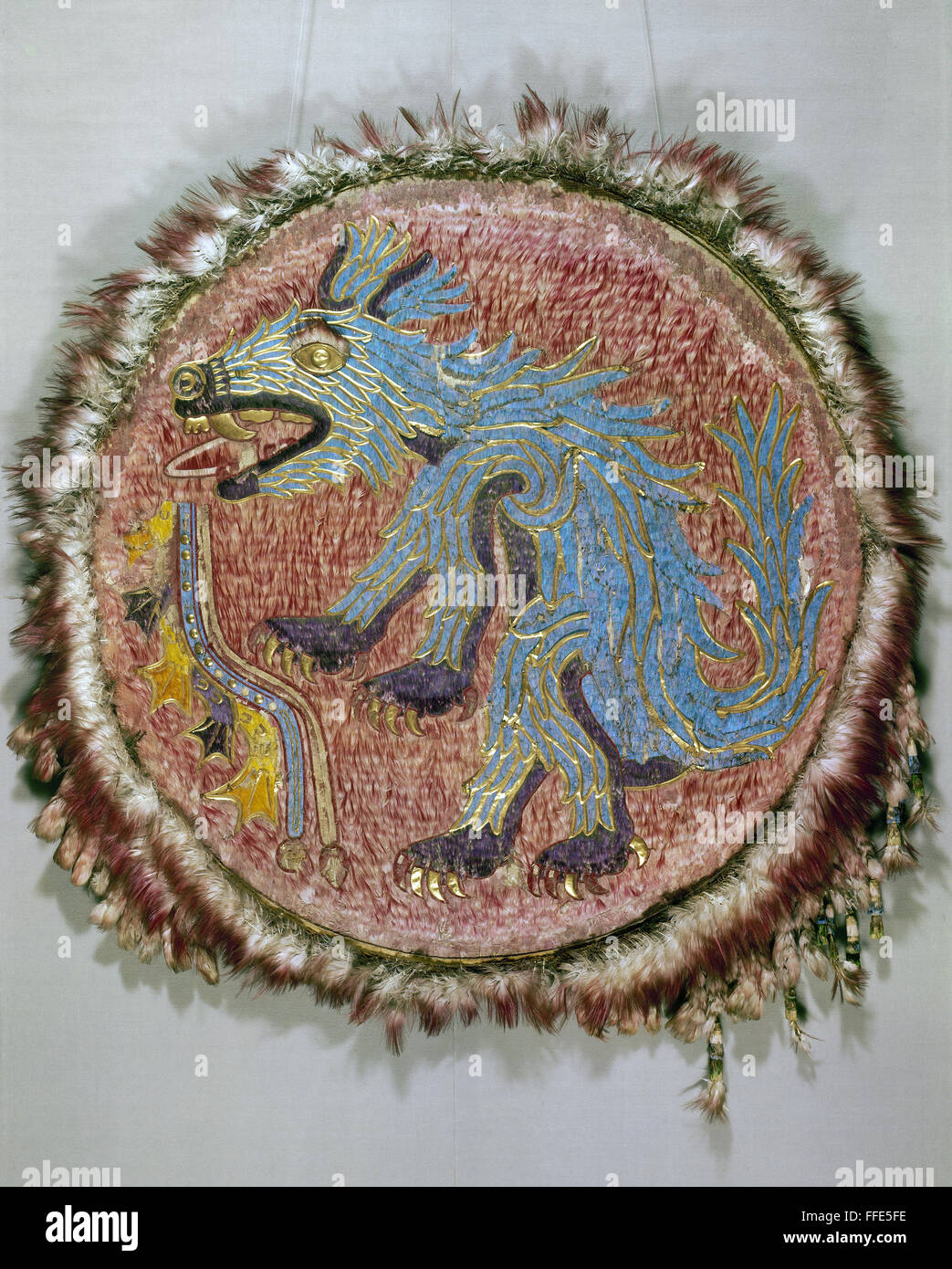 MONTEZUMA II: SHIELD. /nShield decorated with feathers which belonged ...