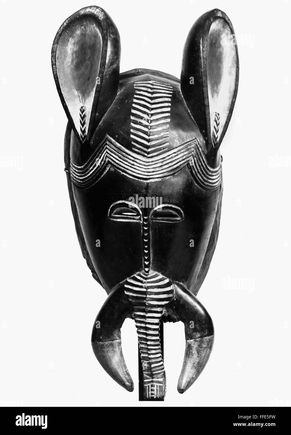 AFRICA: ELEPHANT MASK. /nWooden mask of the Baule tribe, from the Ivory ...