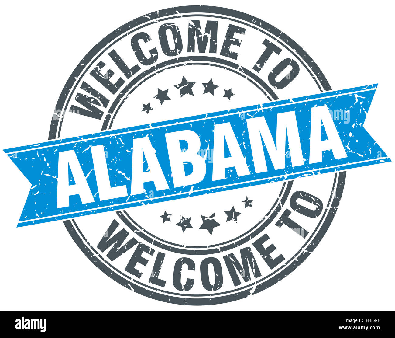 welcome to Alabama blue round vintage stamp Stock Photo - Alamy
