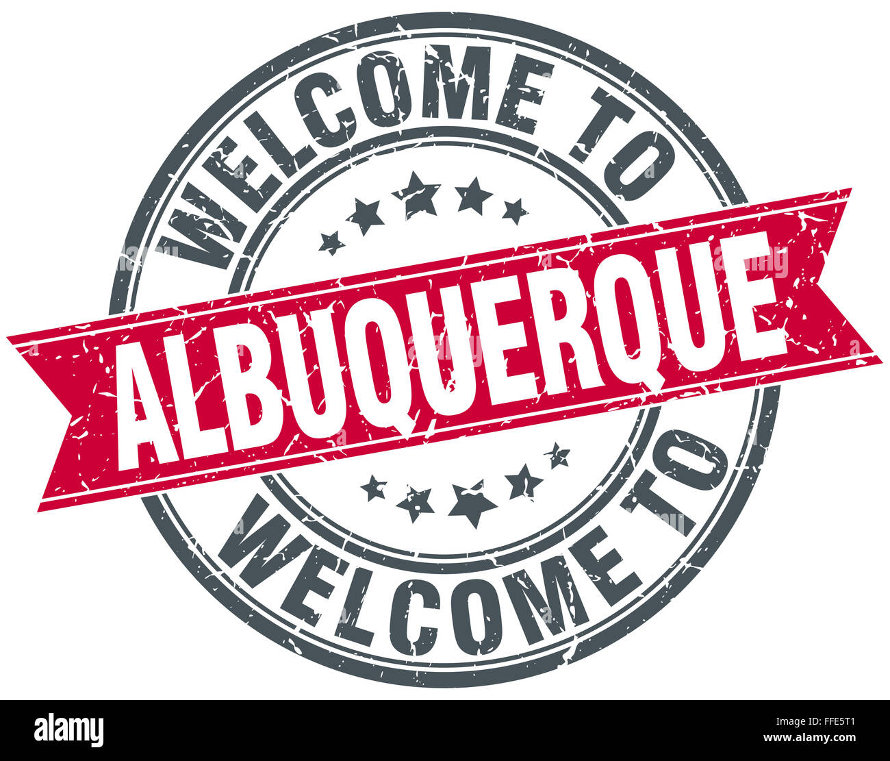 welcome to Albuquerque red round vintage stamp Stock Photo - Alamy