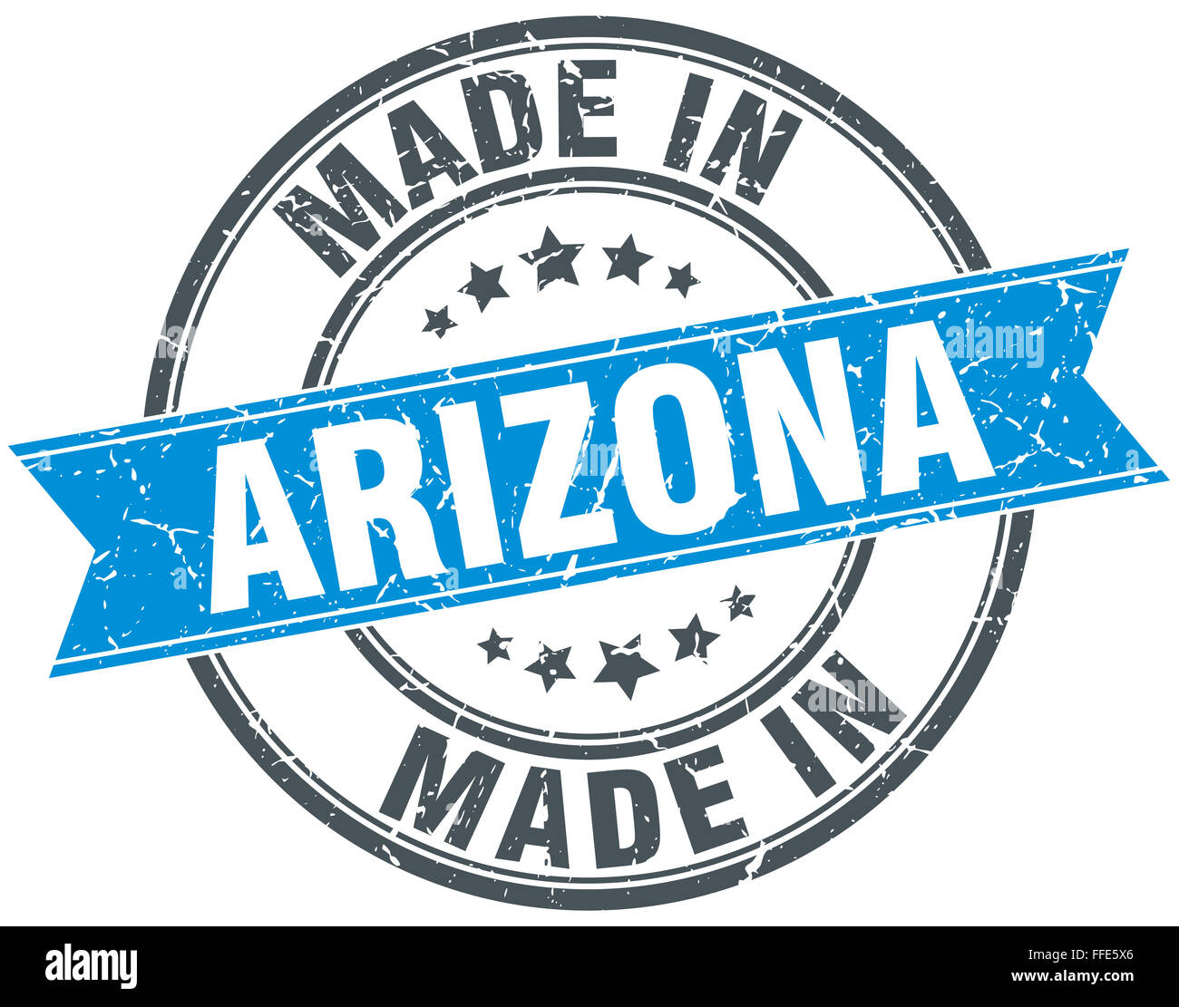 made in Arizona blue round vintage stamp Stock Photo - Alamy