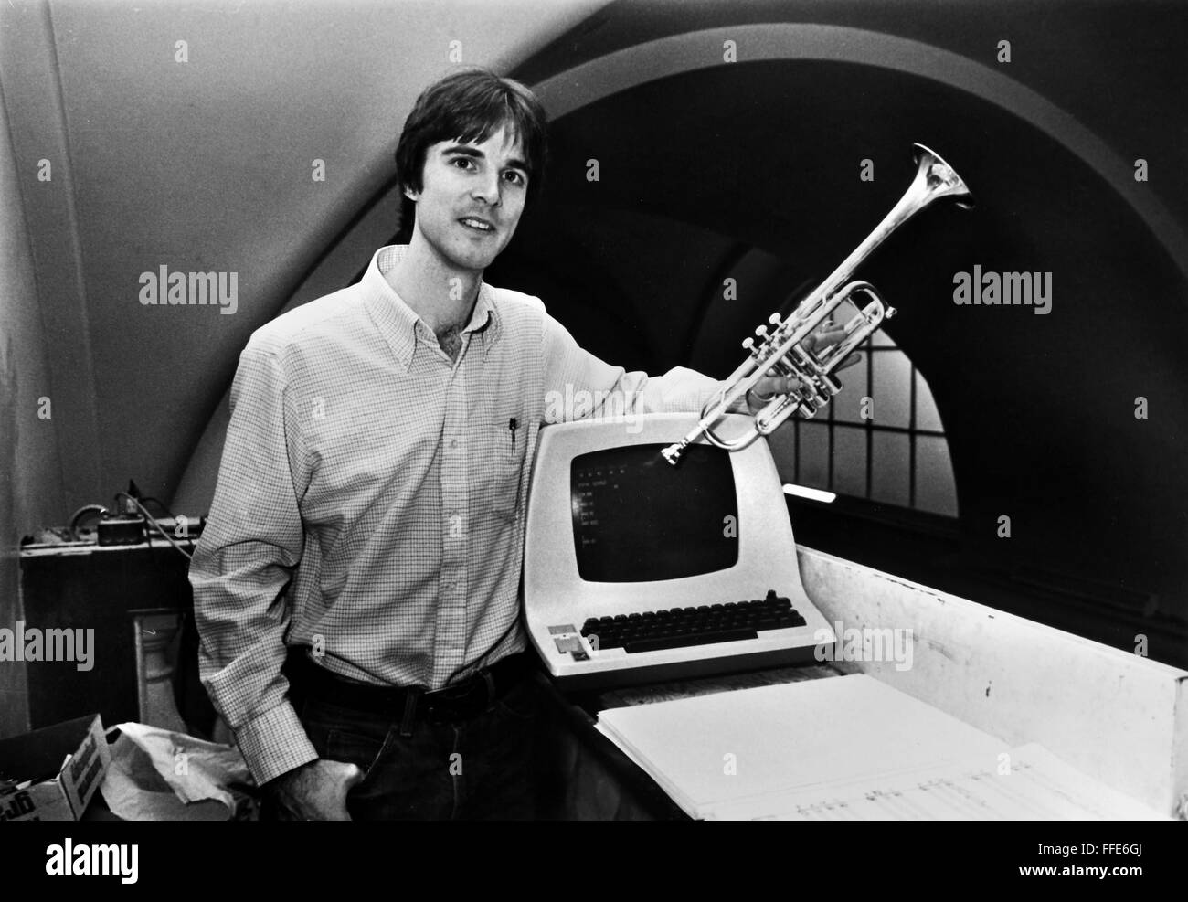 COMPUTER SCIENTIST, 1982. /nRoger Dannenberg, graduate student in ...