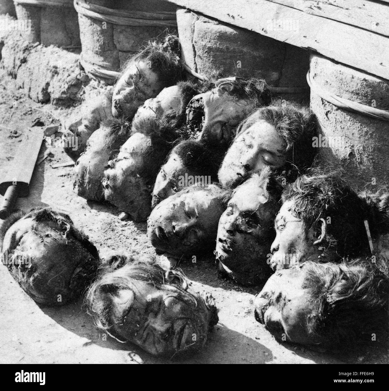 CHINA: EXECUTION, c1901. /nThe heads of decapitated Boxer rebels ...