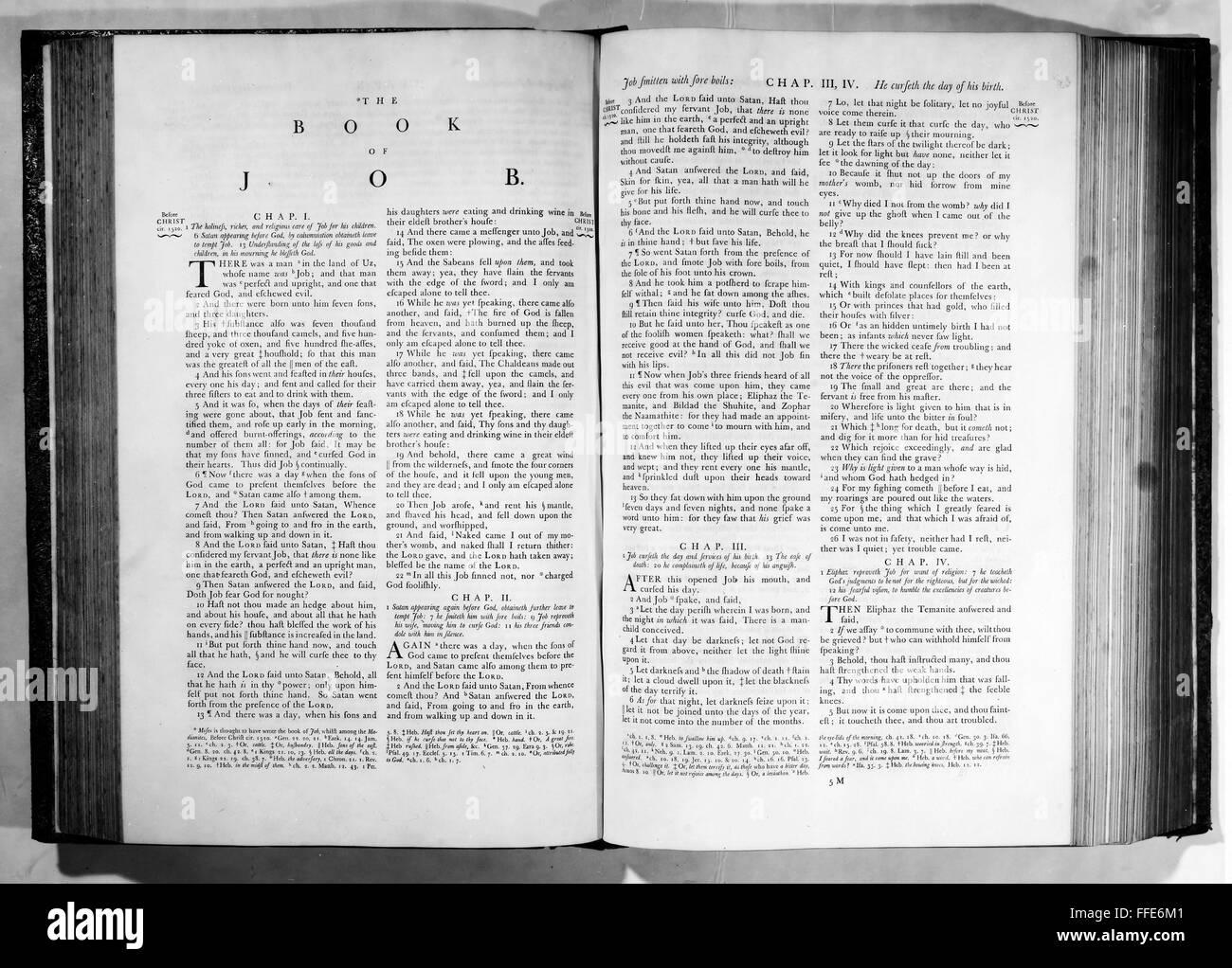 CAMBRIDGE BIBLE, 1763. /nTwo pages from John Baskerville's Bible ...