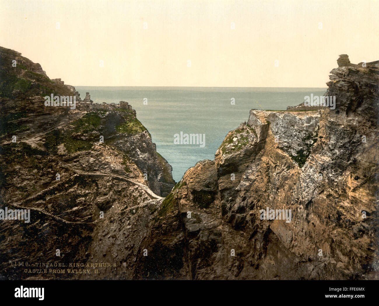 TINTAGEL CASTLE. /nView of the ruins of Tintagel Castle in Cornwall ...