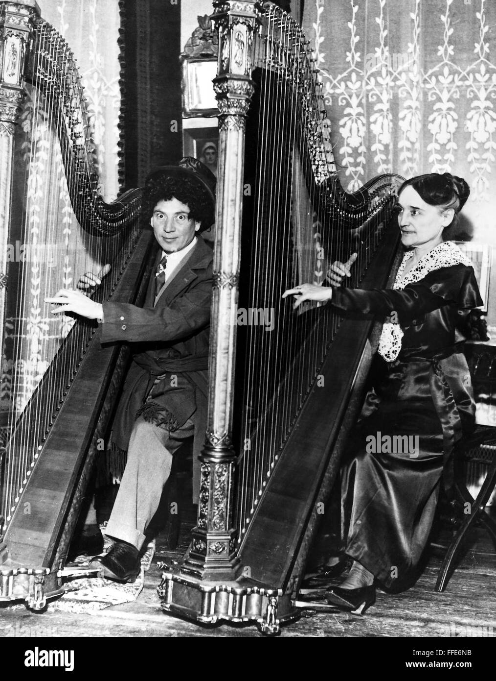 HARPO MARX (1888-1964). /nAmerican comedian and actor. Photographed ...