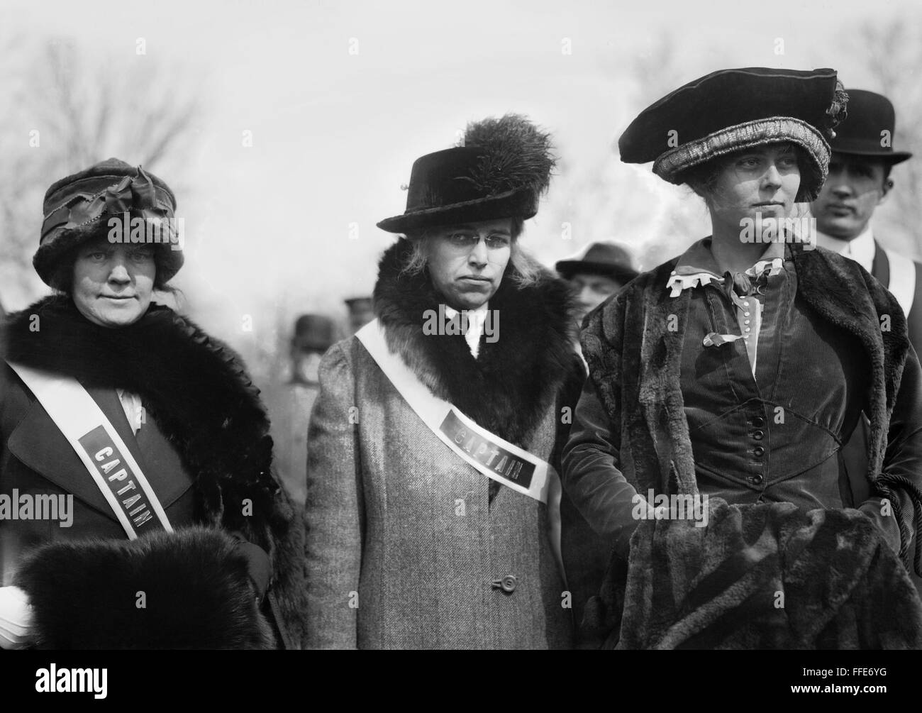SUFFRAGETTES, 1913. /nThree suffragettes identified as Mary Bair, Mrs ...