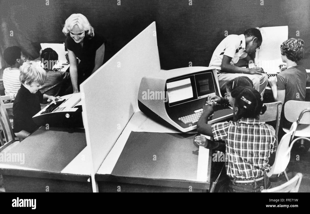 EDUCATION: COMPUTERS, 1980. /nElementary school students in a classroom ...