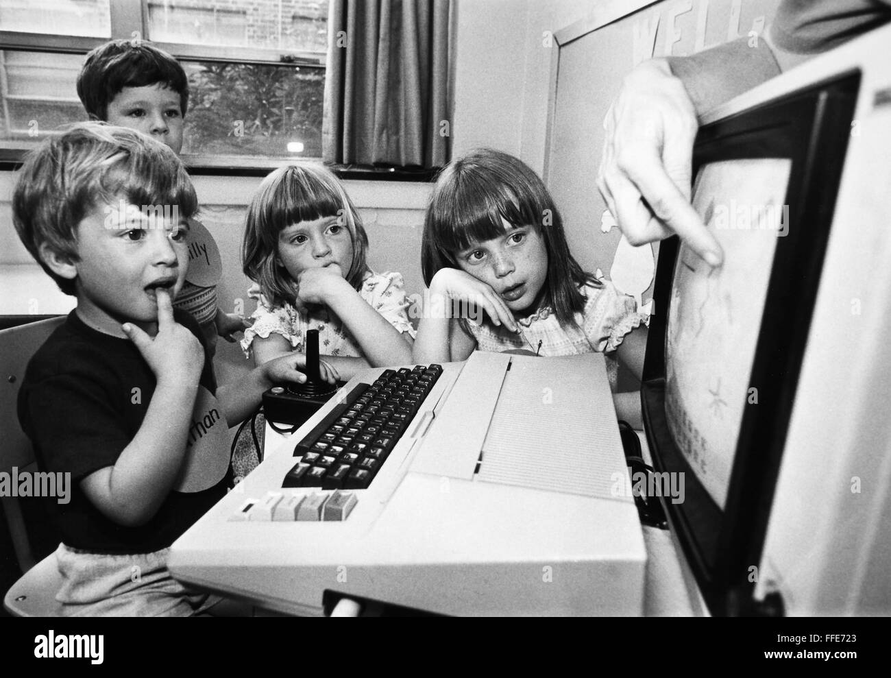 EDUCATION: COMPUTERS, 1983. /nFour pre-schoolers, all under the age of ...