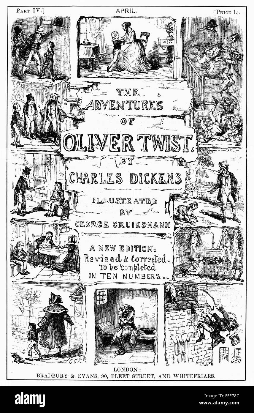DICKENS: OLIVER TWIST. /nCover of volume four of a serial edition, 1846 ...