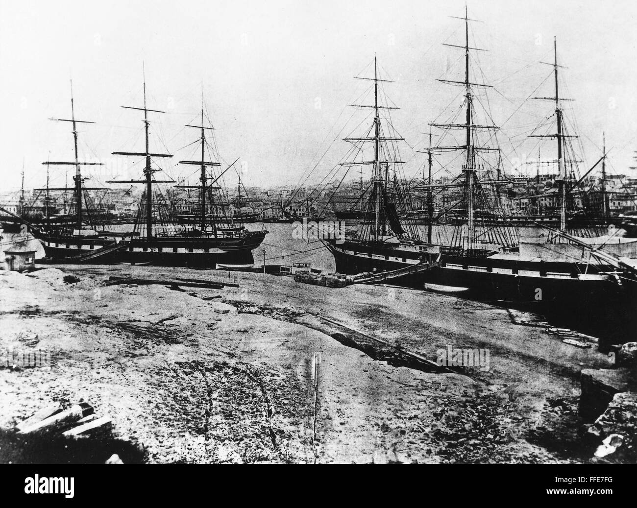 AUSTRALIA: SYDNEY, 1870. /nSailing ships at Circular Quay in the harbor ...