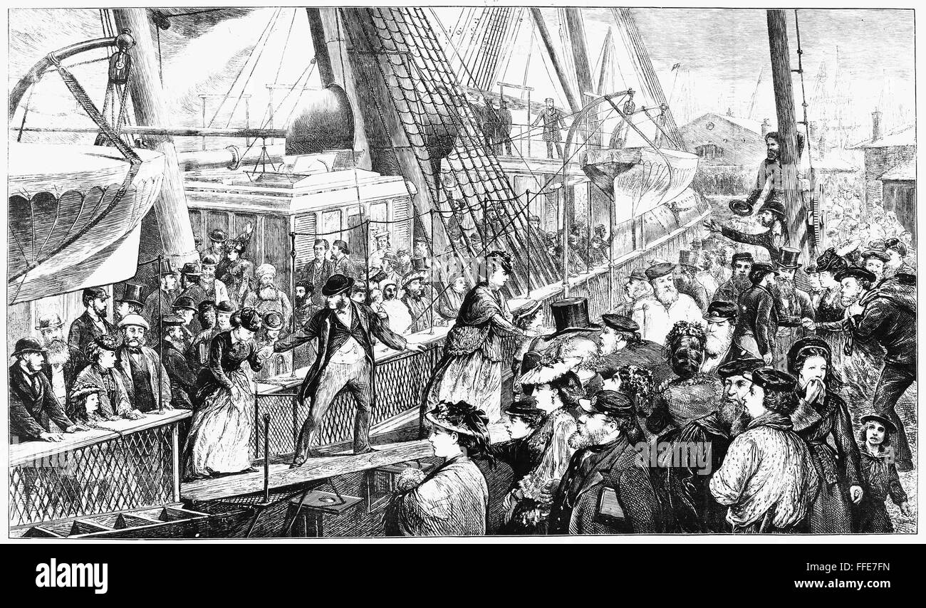 PASSAGE TO INDIA, 1875. /nThe departure of the P&O (Peninsula and ...