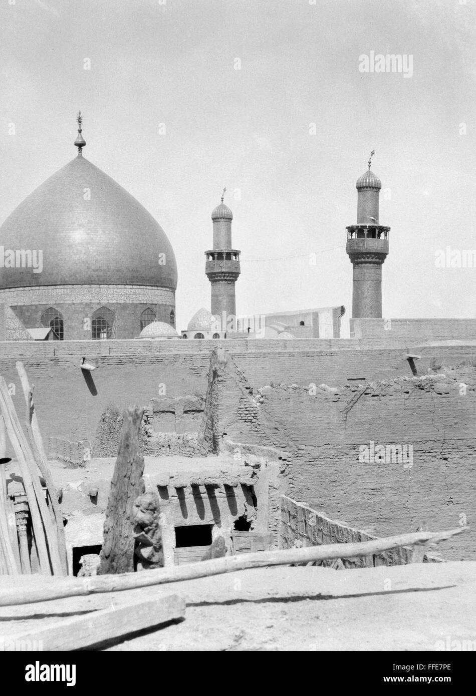 IRAQ: NAJAF MOSQUE. /nMosque at An Najaf, Iraq. Photograph, c1932 Stock ...