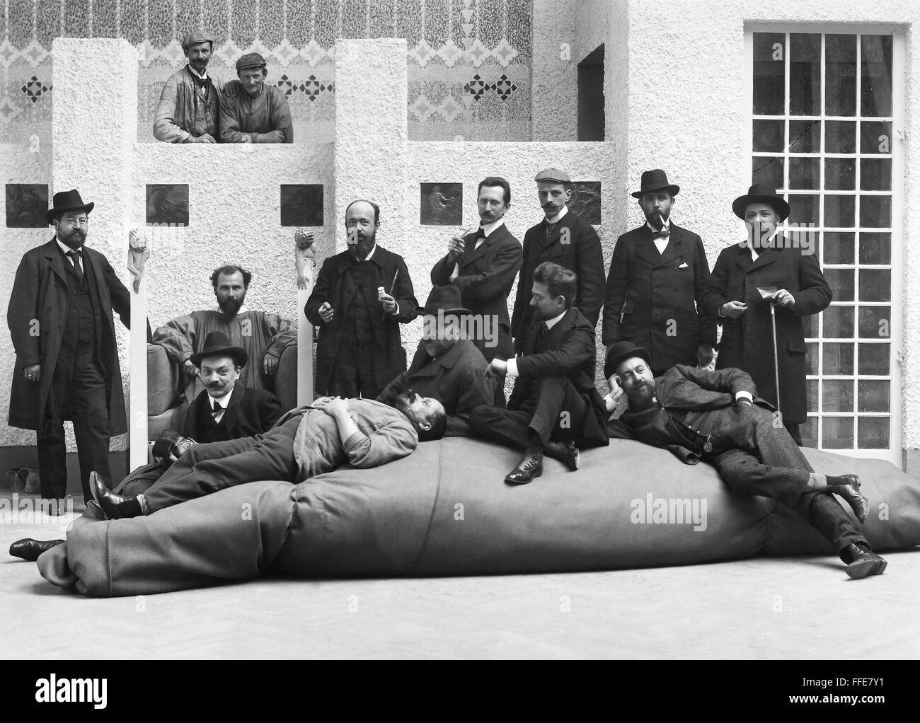 VIENNA SECESSION, 1902. /nGustav Klimt, in armchair, with other members ...