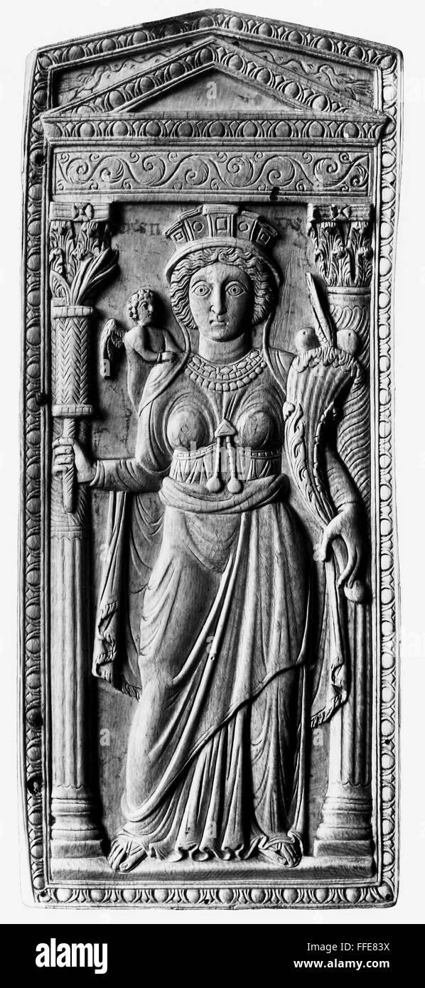 BYZANTINE EMPIRE. /nPersonification of Constantinople. Ivory diptych ...