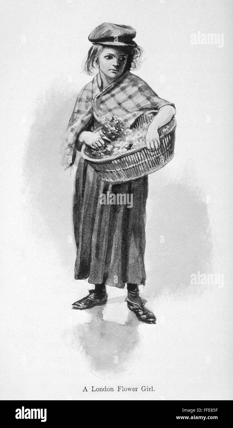 BRITAIN: CHILD LABOR, 1905. /nA flower girl of London, England ...