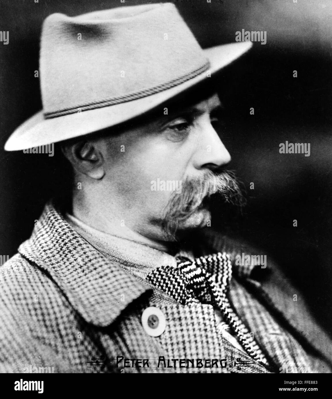 PETER ALTENBERG /n(1859-1919). Austrian writer and poet. Photograph ...
