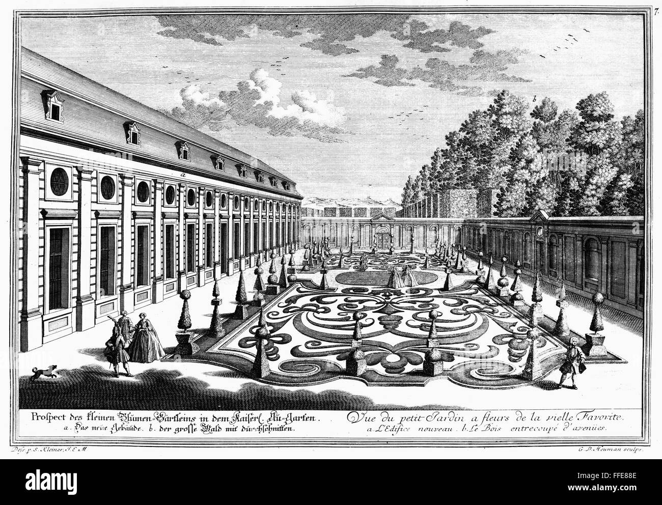 VIENNA: AUGARTEN PALACE. /nThe little flower garden in Augarten ...