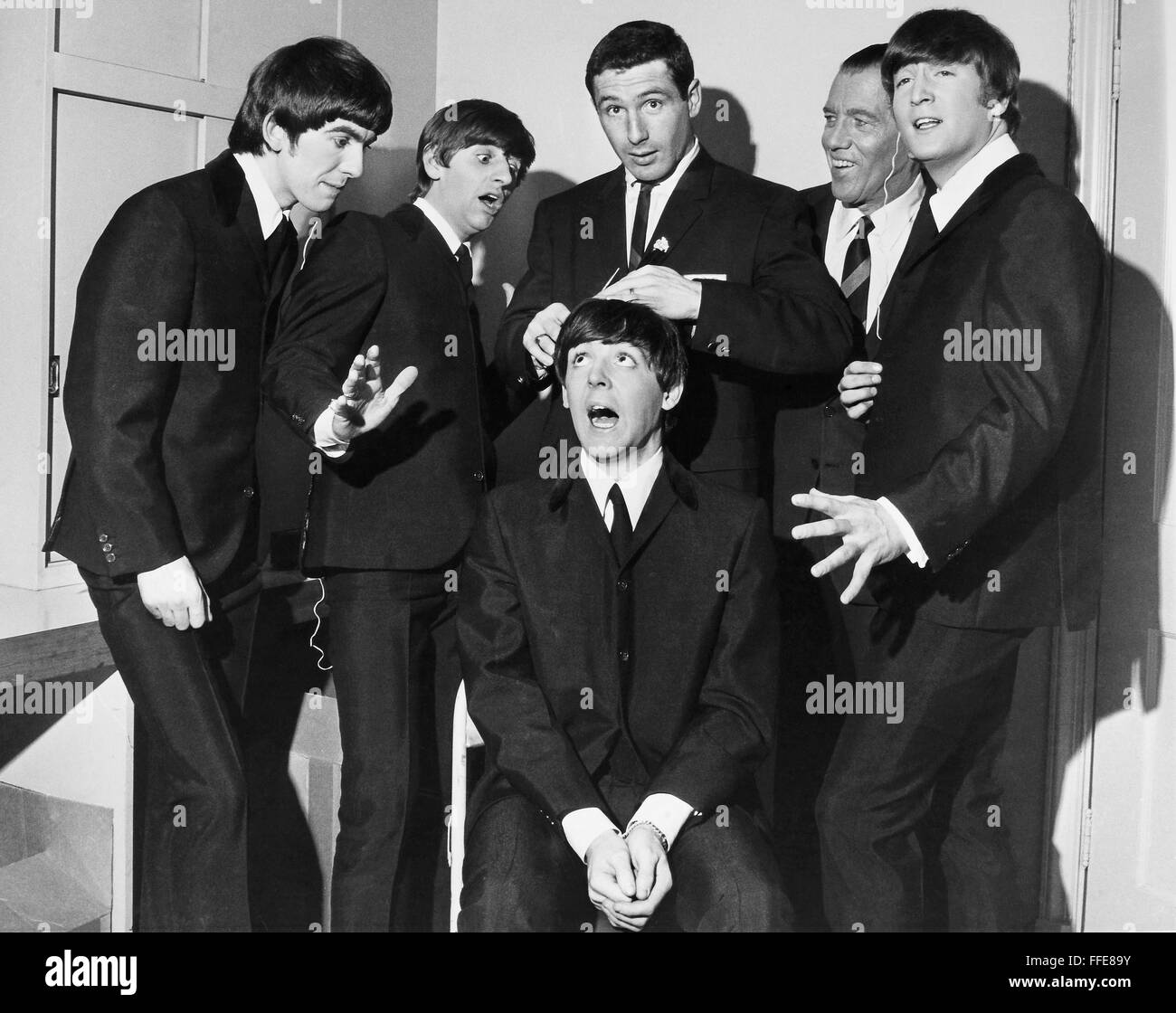 THE BEATLES, 1964. /nAmerican speed skater Terry McDermott (center ...