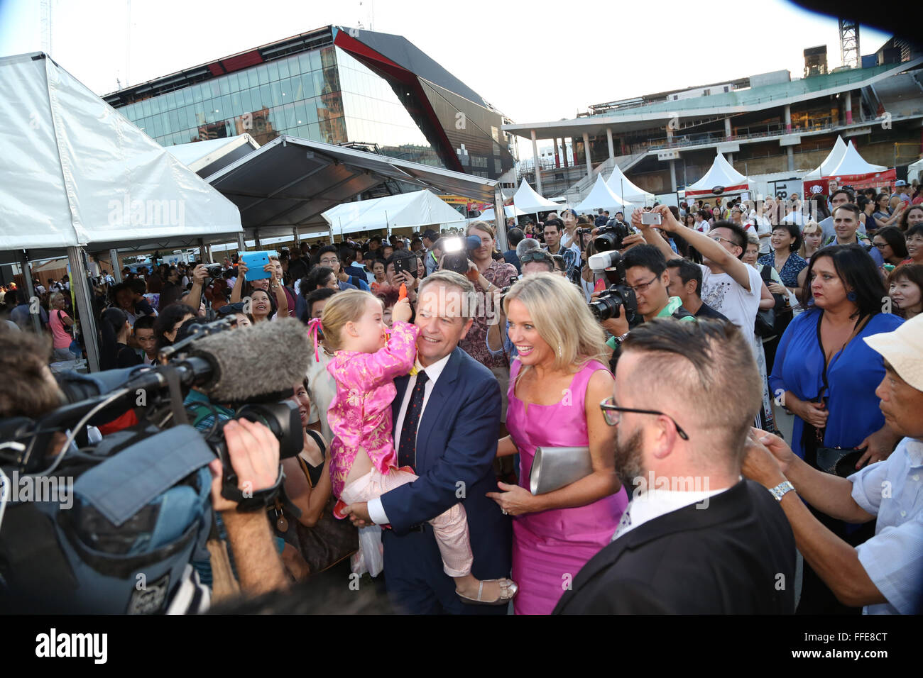 Sydney, Australia. 12 February 2016. Pictured: Bill Shorten with wife ...