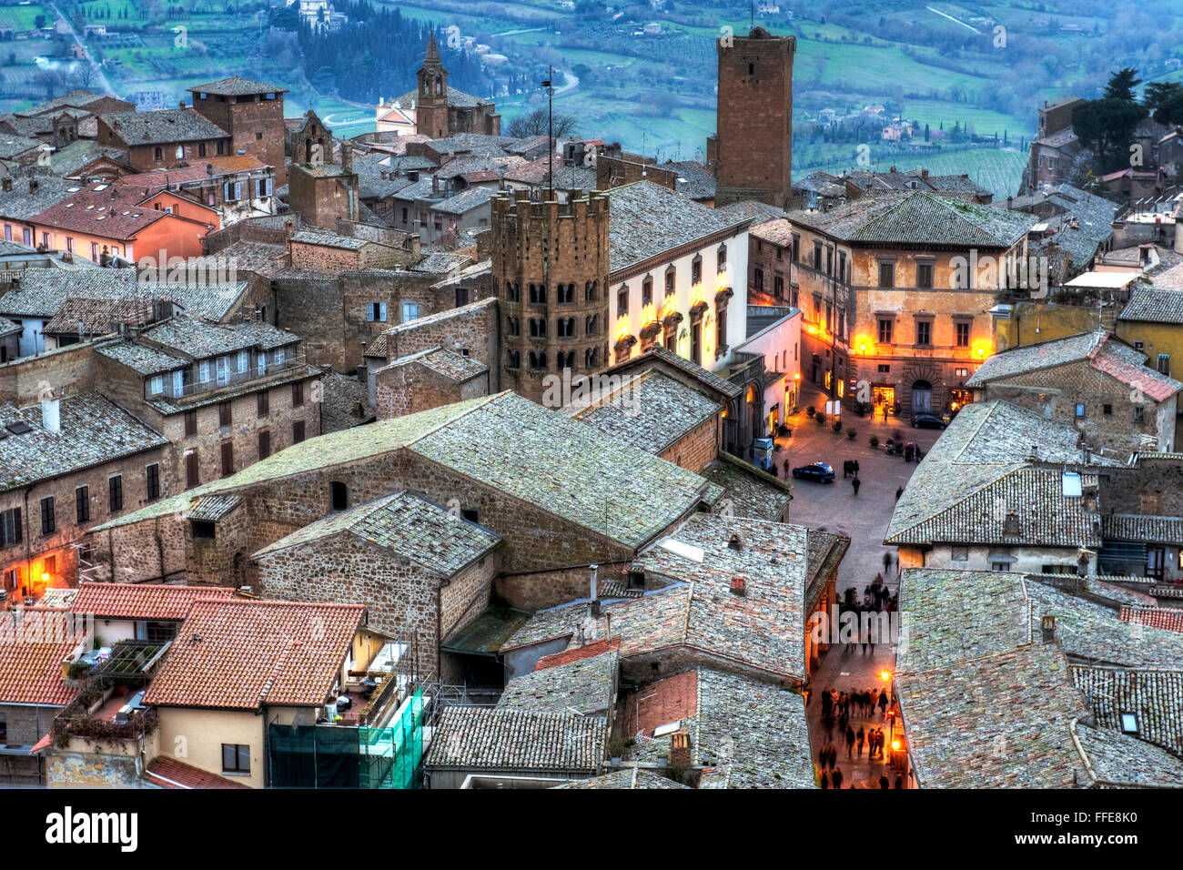 Orvieto, beautiful city of Umbria, Italy. Panorama of city from the top ...