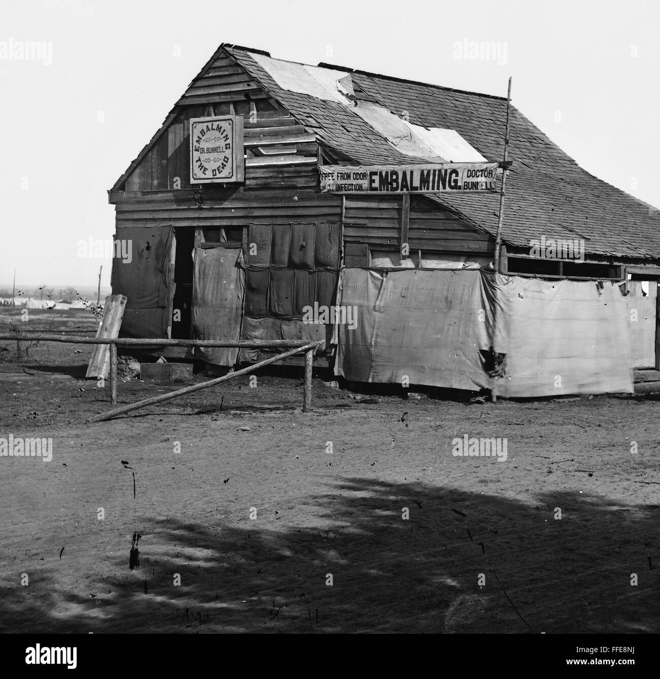 CIVIL WAR: EMBALMING. /nEmbalming shed of Dr. William J. Bunnell in a ...