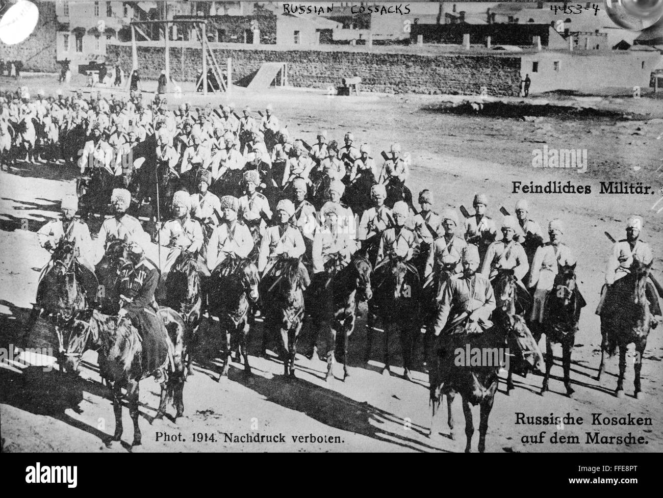 RUSSIAN COSSACKS, c1914. /nGroup of mounted Russian Cossacks ...
