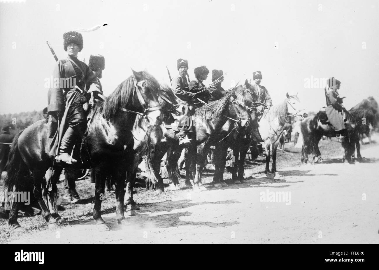 RUSSIAN COSSACKS. /nGroup of mounted Russian Cossacks. Photograph ...