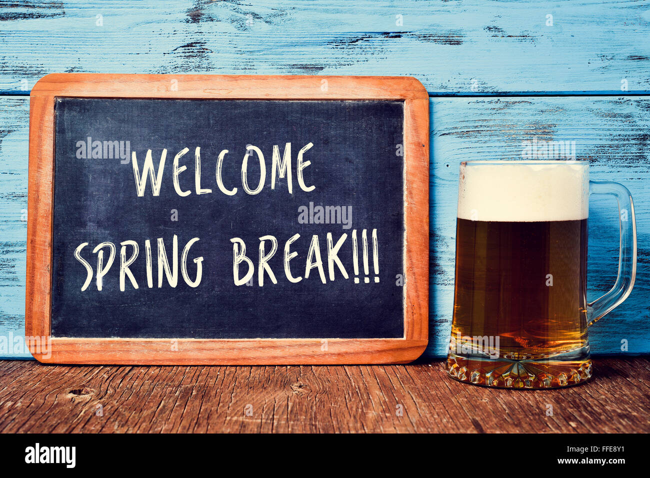 an old chalkboard with the text welcome spring break written in it and ...