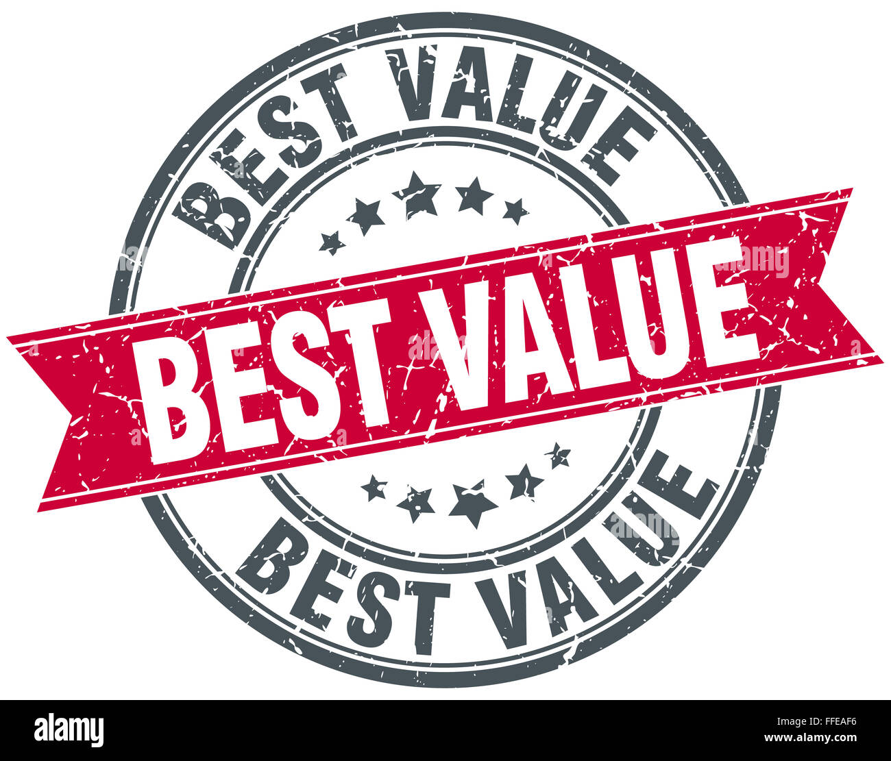 best value red round grunge vintage ribbon stamp Stock Photo - Alamy