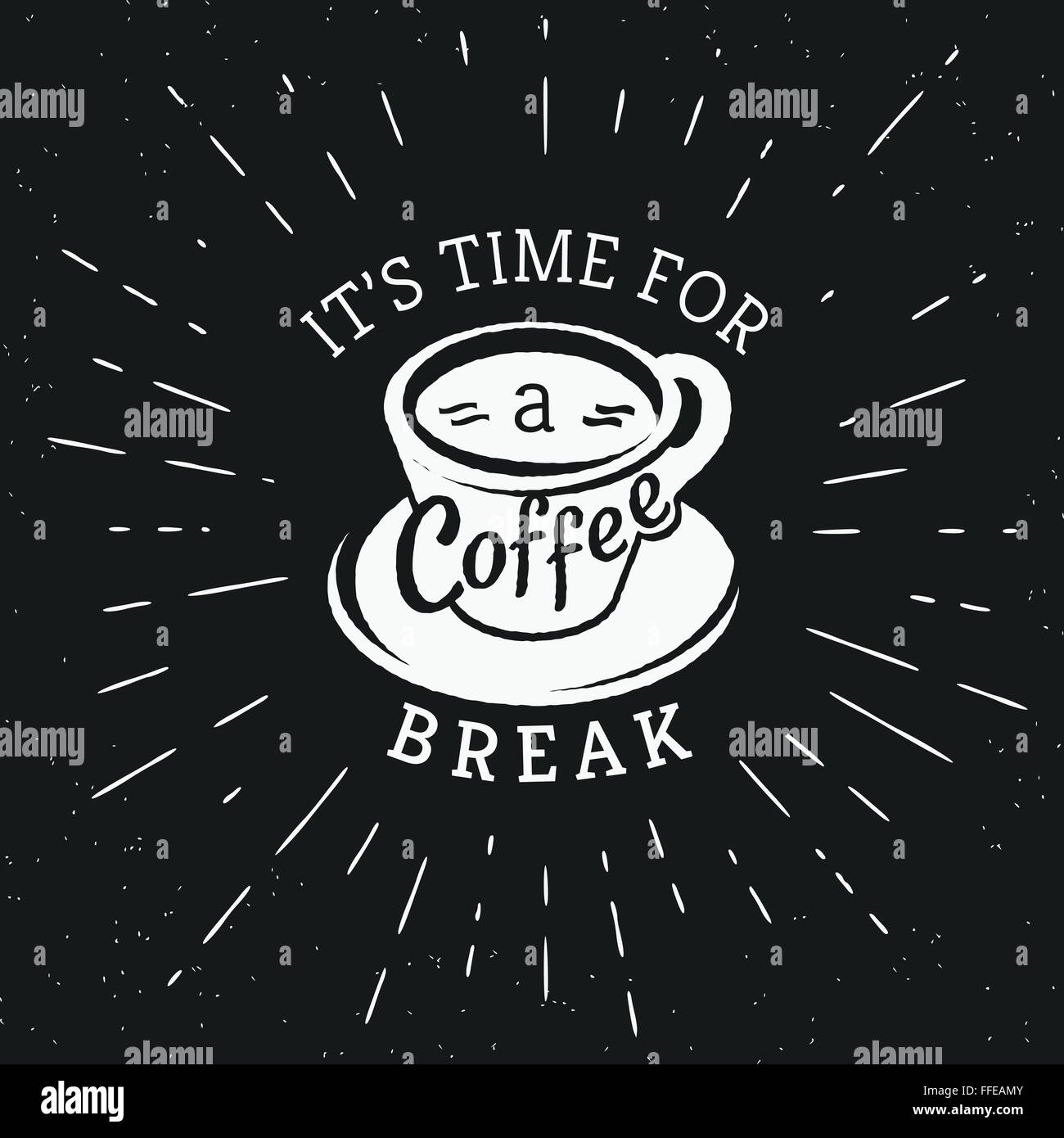 Its time for a coffee break hipster stylized poster Stock Vector Image ...