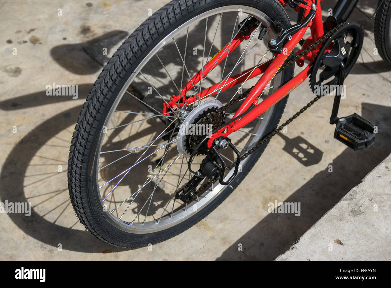 A vehicle composed of two wheels held in a frame one behind the other ...