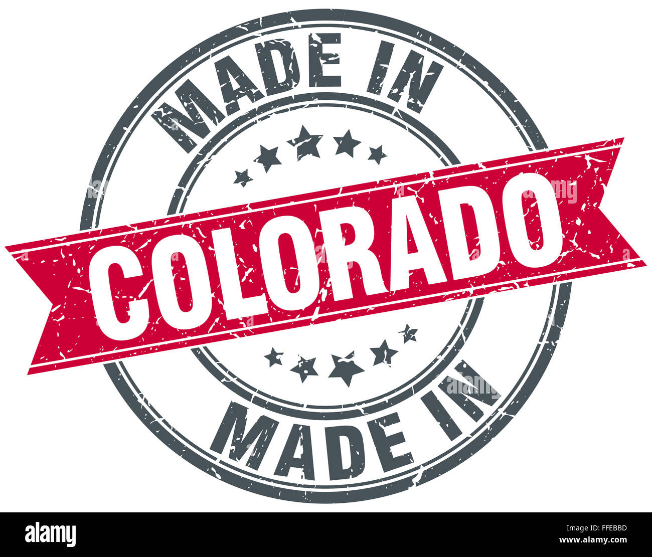 made in Colorado red round vintage stamp Stock Photo - Alamy