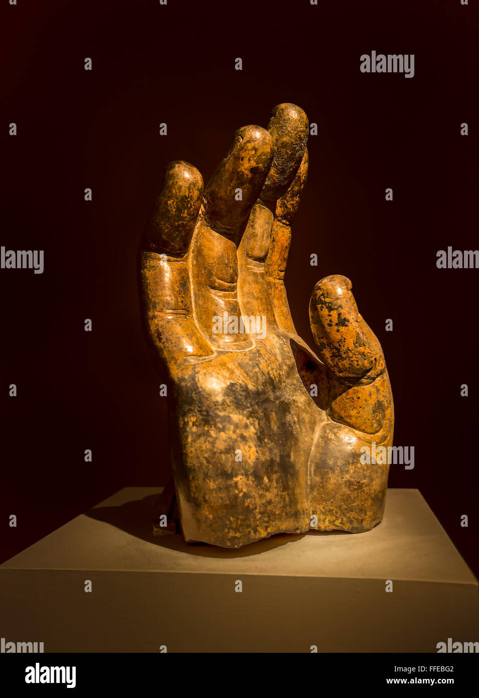 Hand sculpture, Metropolitan museum of Art , New York City Stock Photo ...