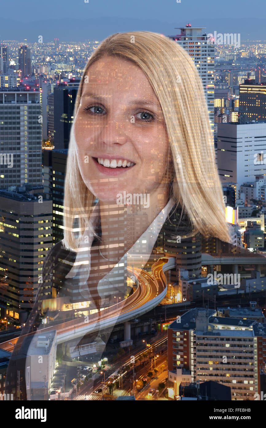 Business woman businesswoman portrait smiling success successful city ...
